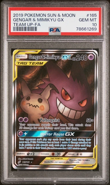 POKEMON GENGAR & Mimikyu GX Team Up Ultra Rare Alt Art #165 PSA 10 GEM MINT EUR 649,50 - PicClick FR