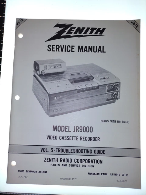 ZENITH SERVICE MANUAL Model R98 AM/FM Radio cassette boombox £28.49 ...