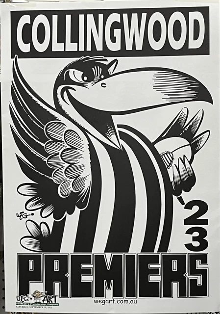 2023 WEG AFL Grand Final Premiers Poster Collingwood Magpies £23.20 ...