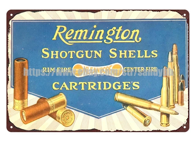 REMINGTON CARTRIDGES SHOTGUN Shells Rim Center Fire hunting ammo tin ...