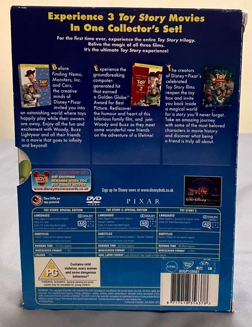 THE COMPLETE TOY Story Collection DVD Box Set Disney/Pixar PAL £3.99 ...