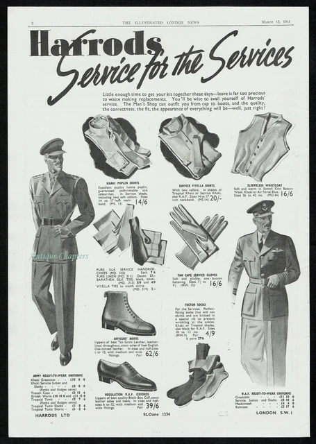 WW2 HARRODS MILITARY Uniforms 1941 Advertisement Ad F470 £10.00 ...