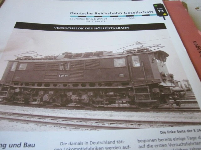 LOKPROFIL MIT AUFRISSZEICHNUNG DRG 73 DRG/DB E 24401 Versuchslok ...