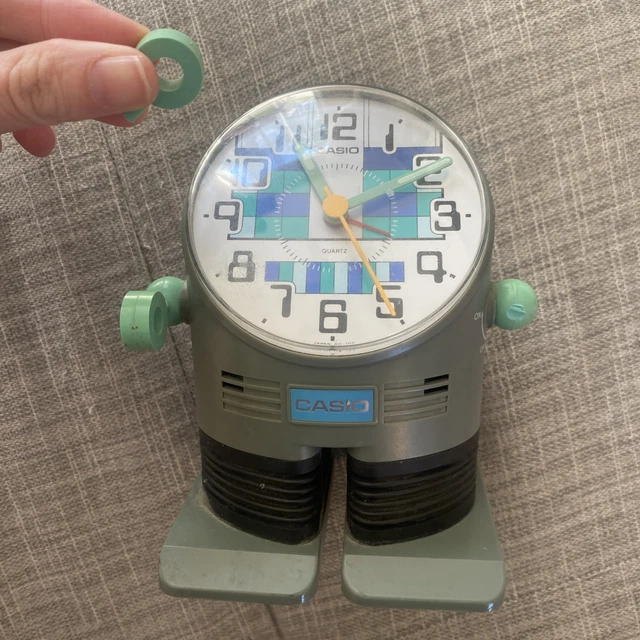 CASIO ROBOT CLOCK Vintage Alarm Clock Japan AC-100 Untested Broken Arm ...