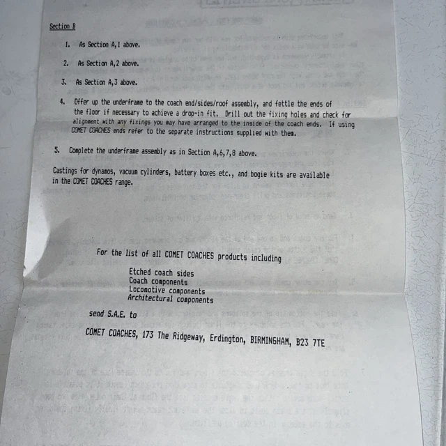 COMET COMPONENTS COACH underframe. new old stock 4mm £13.96 - PicClick UK