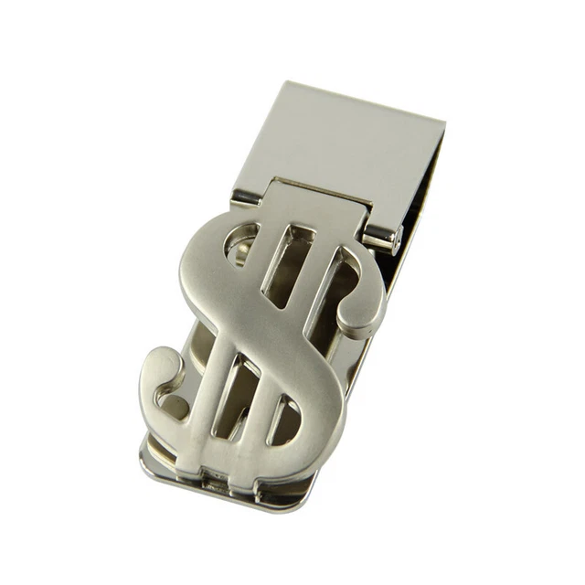SLIM MONEY CLIP Stainless Steel Cash Bills Holder New Dollar Design £4. ...