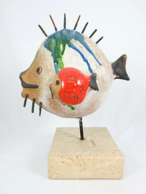 VINTAGE RAYMOR MID Century Art Pottery Fish Ivo De Santis Gli Etruschi ...
