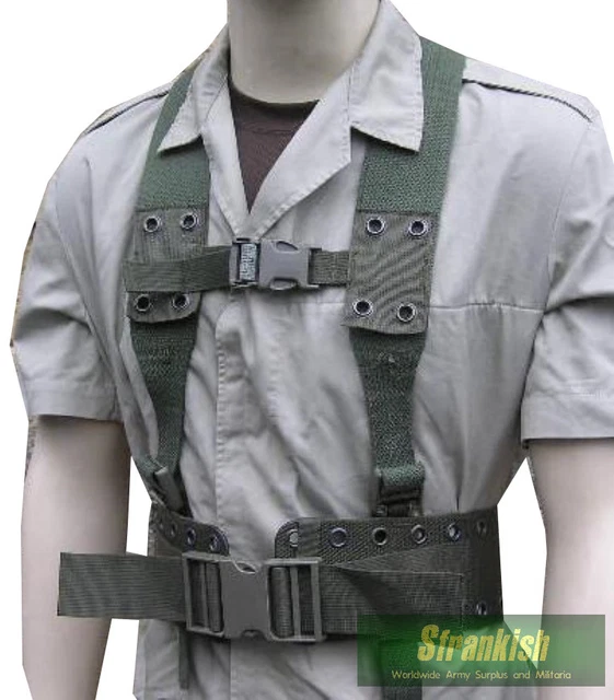 GERMAN ARMY WEBBING Belt & Shoulder Harness Set £8.99 - PicClick UK
