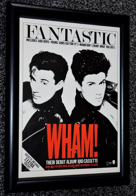 WHAM BAND FRAMED A4 1983 fantastic DEBUT ALBUM original promo RARE art ...