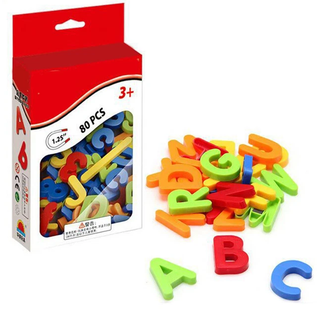 MAGNETIC ALPHABET MAGNETS Letters Numbers Symbols Toy Set ABC 123 ...