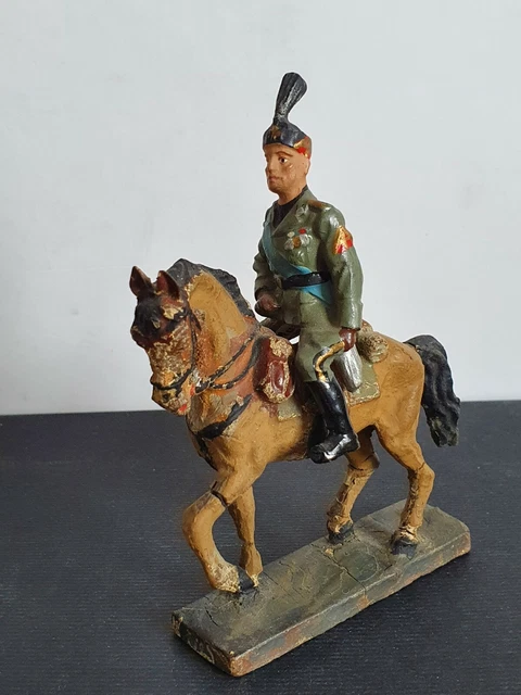 ELASTOLIN LINEOL GENERAL Benito Mussolini zu Pferd Wehrmacht II. WK Masse RAR EUR 109,99 ...