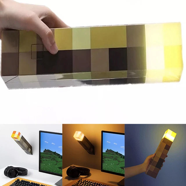 MINECRAFT GAME TORCH Wall Lamp Desk Night Light Bedroom Led ...