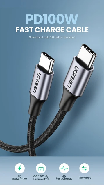 UGREEN USB CABLE Pd100w USB C To Type C Fast Charger Cable £13.10 - PicClick UK