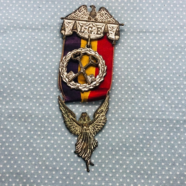 EARLY 1900S LADIES of the Golden Eagle Masonic Ribbon Pin Badge Brooch ...