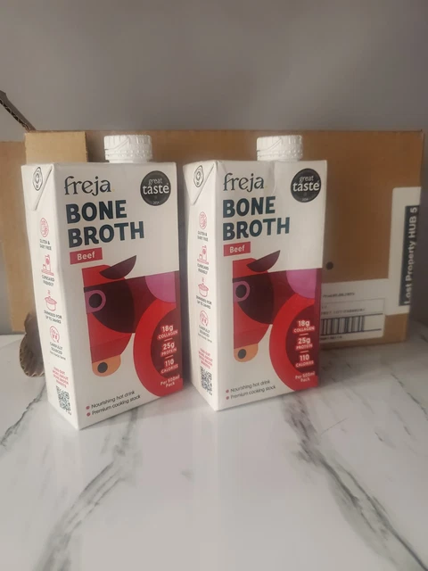 FREJA GRASS FED Beef Bone Broth Liquid 500ml x 6 £31.88 - PicClick UK