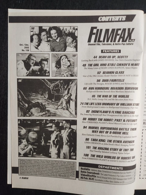FILMFAX PLUS MAGAZINE #108 2005 War Of The Worlds Robots Retro Pop ...