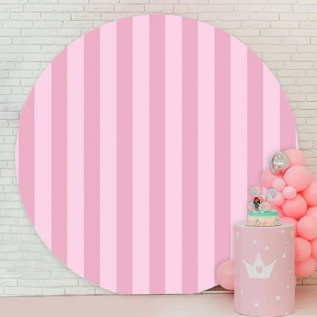 SIMPLE PINK STRIPES Round Birthday Backdrop For Girl $37.90 - PicClick AU