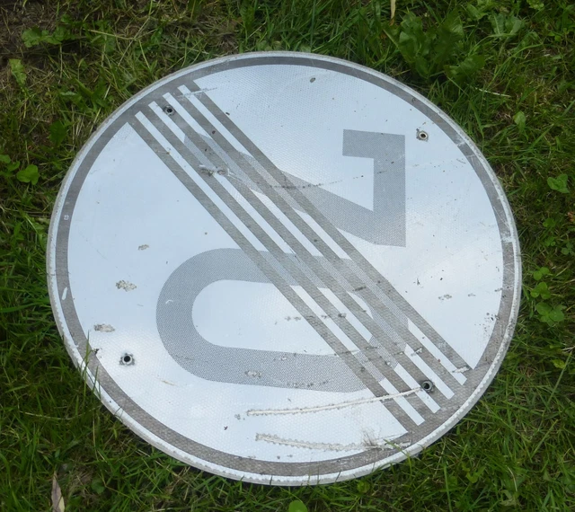 ALTES VERKEHRSSCHILD SCHILD RUND 📢 Verkehrszeichen Ende 70 siebzig EUR ...