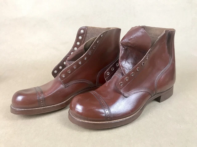 RARE ORIGINAL WW2 US Army Service Shoes Type 1 Brown DEC 1941 Size 11 ...