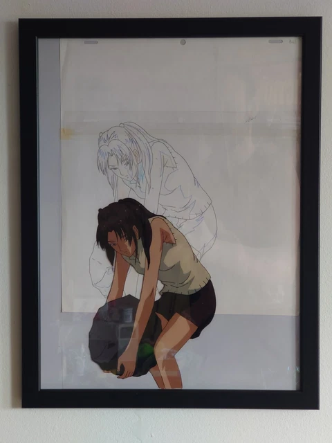 FRAMED ANKO, GREAT Teacher Onizuka GTO XL Cel with Matching Drawing £30 ...