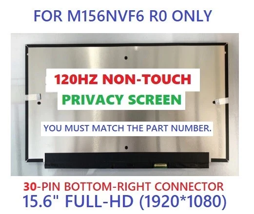 HP PROBOOK 650 G5 PANNEAU BRUT LCD 15,6" FHD AG LED UWVA Privacy L58721 ...