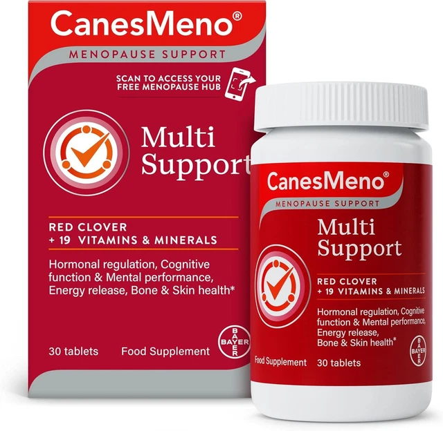 CANESMENO MENOPAUSE MULTI Support 30 Tablets - Red Clover & 19 Vitamins ...