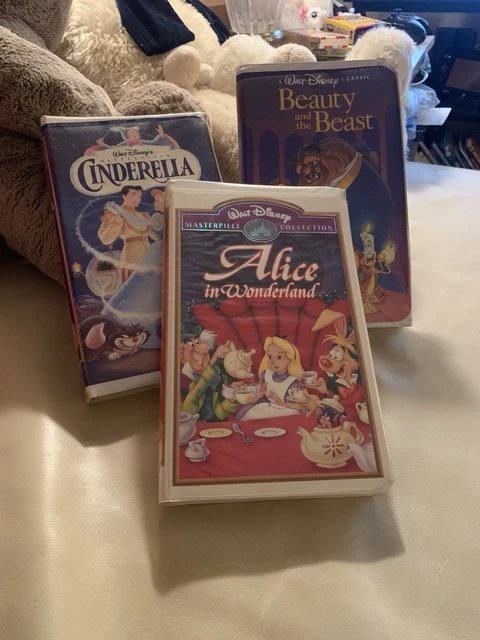 WALT DISNEY 3 Set VHS (Cinderella, Alice In The Wonderland, Beauty And The Beast £13.93 ...