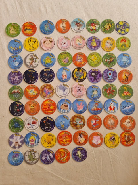 POKEMON JOHTO TAZOS Holographic 3D Pogs Flips Full Set 69/69 EUR 60,06 ...