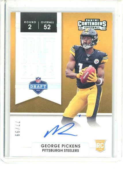 2022 CONTENDERS GEORGE Pickens Draft Class recrue AUto #77/99 D535 EUR ...