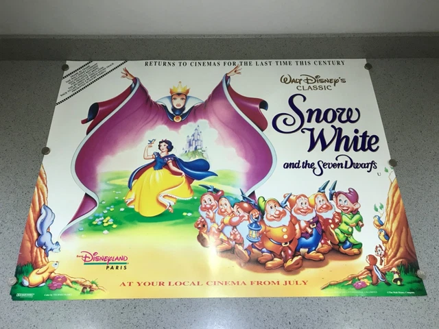 WALT DISNEY’S SNOW WHITE THE SEVEN DWARFS 1993 UK Quad Film Movie ...