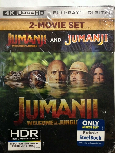 JUMANJI/JUMANJI; WELCOME TO the Jungle 4K/BD/DC Steelbook NOT MInt ...