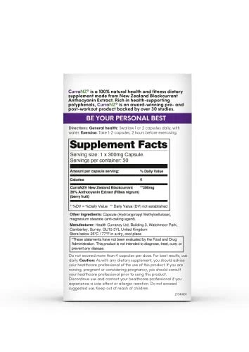 CURRANZ NEW ZEALAND Blackcurrant Extract Sports Nutrition Capsules ...