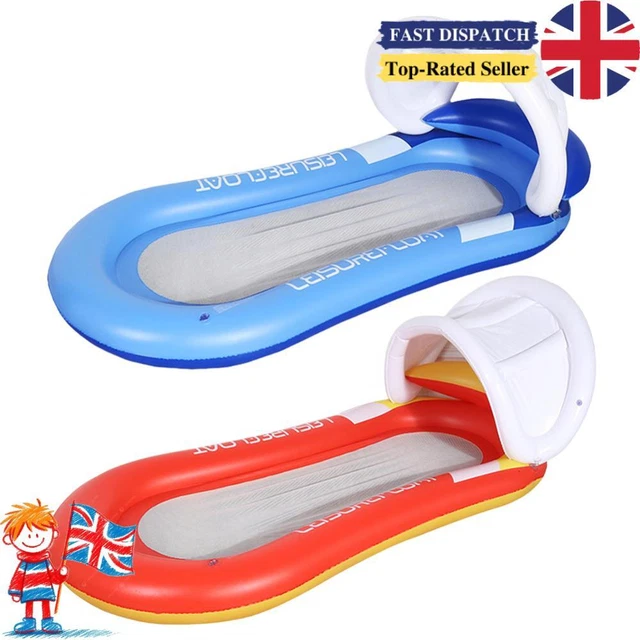 INFLATABLE POOL FLOATS Floating Bed Floating Recliner for Sunbathing ...