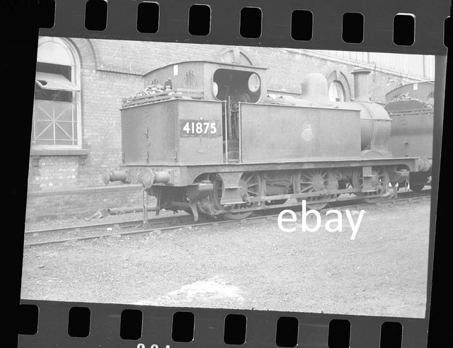 ORIGINAL 35MM NEGATIVE OF BR LMS CLASS 1F STEAM LOCO 41875 in 1/62. £3. ...