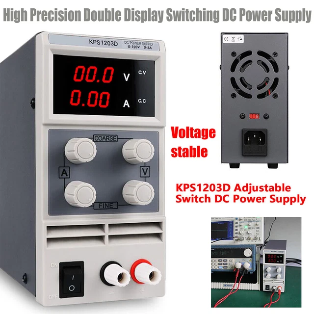 ADJUSTABLE LAB DC Bench Power Supply Output 0-120V w/ Digital Display ...