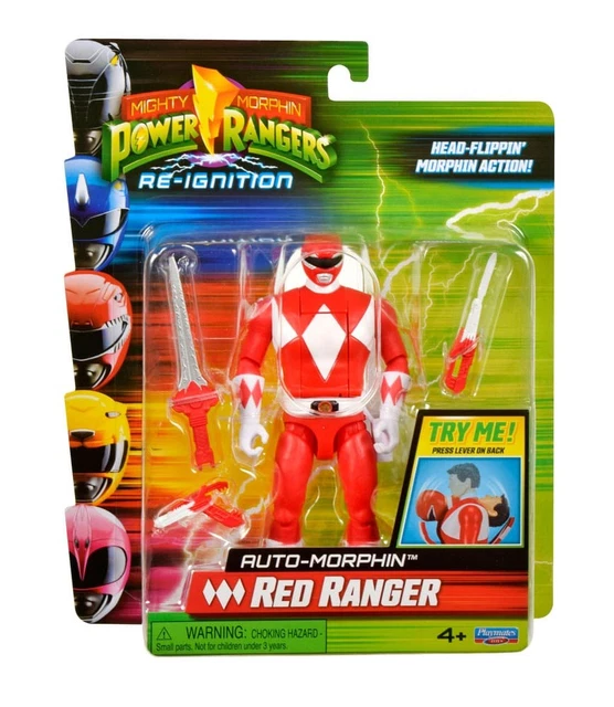 MIGHTY MORPHIN POWER Rangers Action Figura Auto-morphin Red Ranger 12 ...