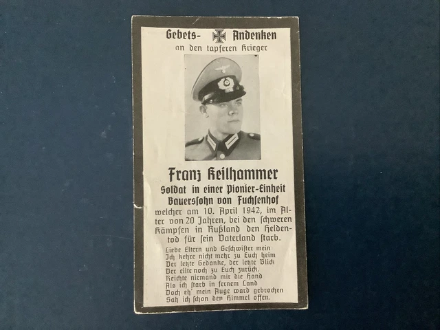 STERBEBILD FUCHSENHOF PIONIER Neunburg v. Wald Panzer Jäger Gef ...