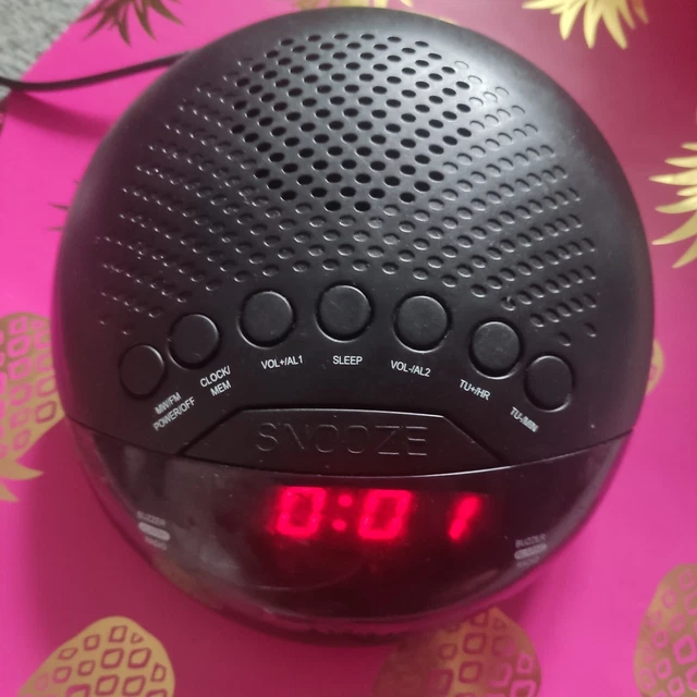 ARGOS VALUE CLOCK Radio CCR0021 FM/MW Clock 2 Alarm Options Black Oval ...