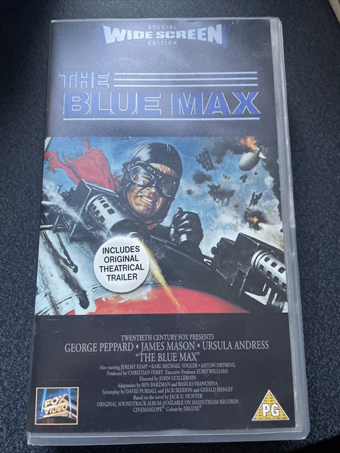 THE BLUE MAX Widescreen FOX UK PAL VHS VIDEO 1994 George Peppard James ...