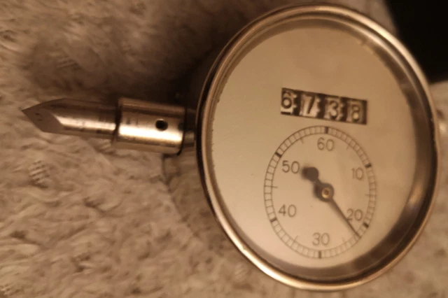 VINTAGE MACHINIST ENGINEERING RPM Gauge Rev Counter tachometer with box ...