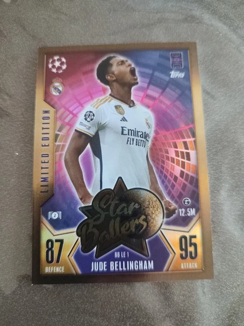JUDE BELLINGHAM LIMITED Edition Star Ballers Match Attax Real Madrid ...