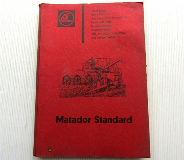 CLAAS MATADOR STANDARD Mähdrescher Ersatzteilliste Ersatzteilkatalog ...
