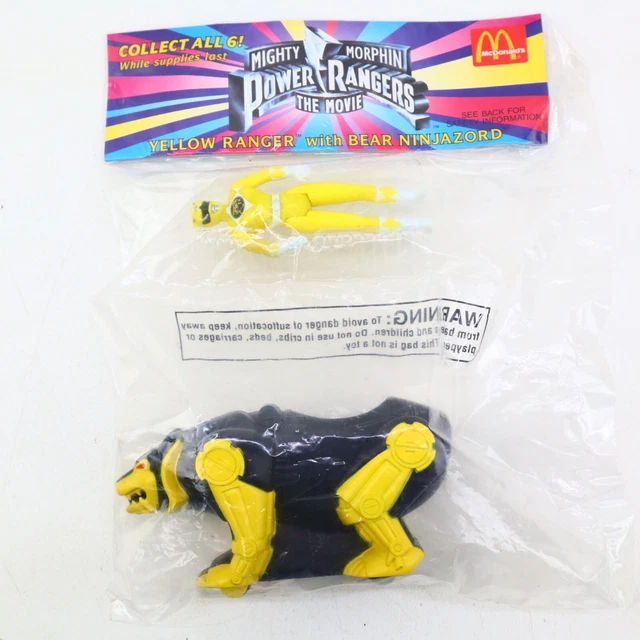 MIGHTY MORPHIN YELLOW Power Ranger Bear Ninjazord McDonald's Toys 1995 ...