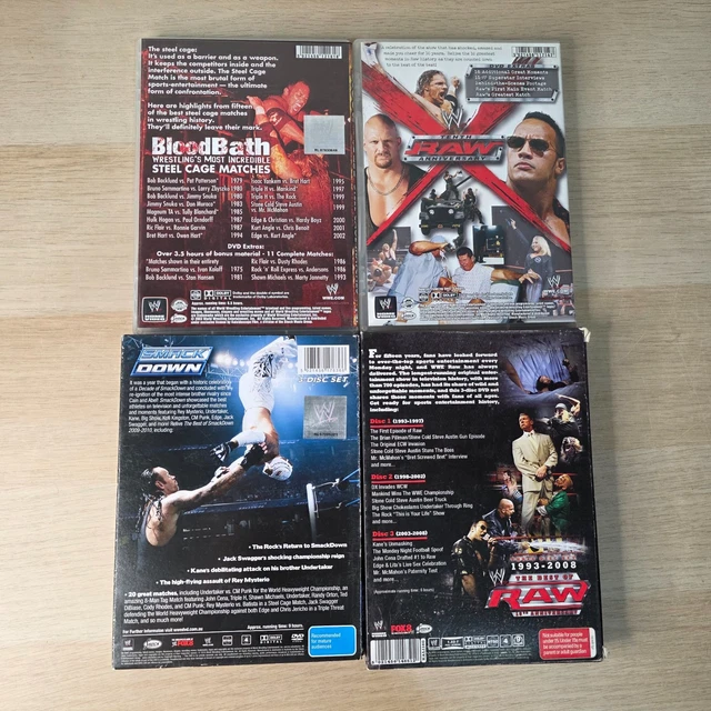 WWE DVD BUNDLE Best of RAW 93-08 Smackdown 09-10 Bloodbath Region 4 ...