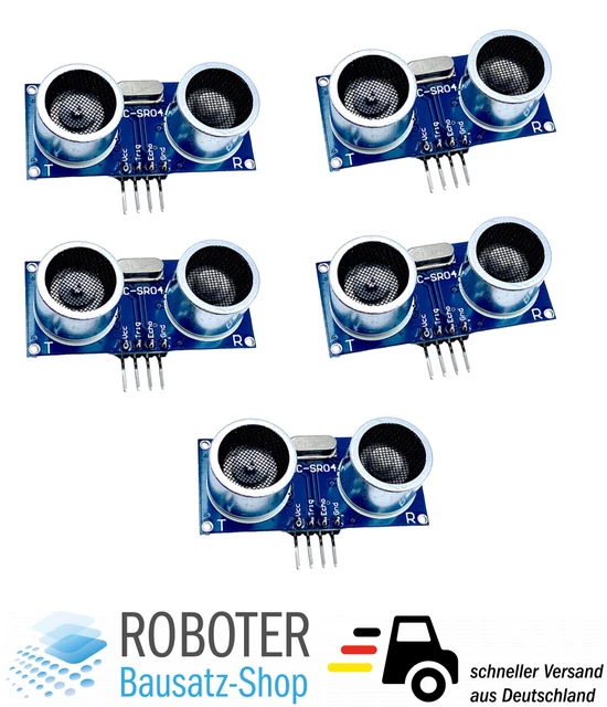 5X HC-SR04 ULTRASCHALLSENSOR Entfernungsmesser Abstandsmesser Arduino Raspberry EUR 9,95 ...