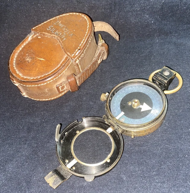 WW1 VERNERS BRITISH Army Military Compass 56100 & Case French & Son Ltd ...