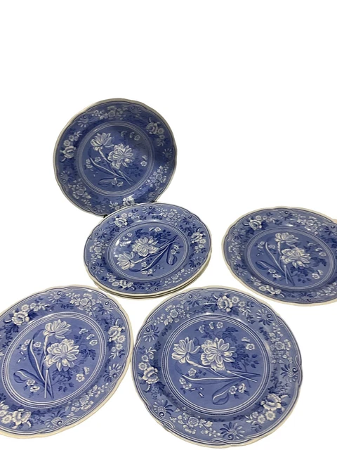SET OF 7 Spode Blue Room Collection BOTANICAL and FLORAL Dinner Plates ...