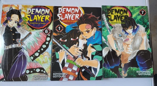 DEMON SLAYER: KIMETSU no Yaiba, Vol. 1, 6, 7 - bundle 3 anime books lot ...