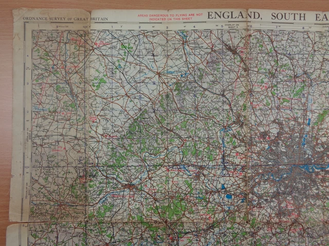 WW2 RAF MAP of LONDON & SOUTH EAST ENGLAND (RAF Bases & MAJOR NAVAL ...
