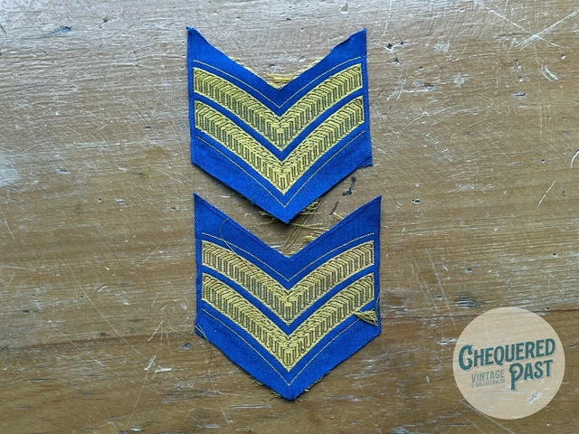 VINTAGE AUSTRALIAN RAN? 2x Double Chevron Rank Insignia Embroidered ...